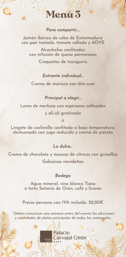 Propuestas menú para grupos